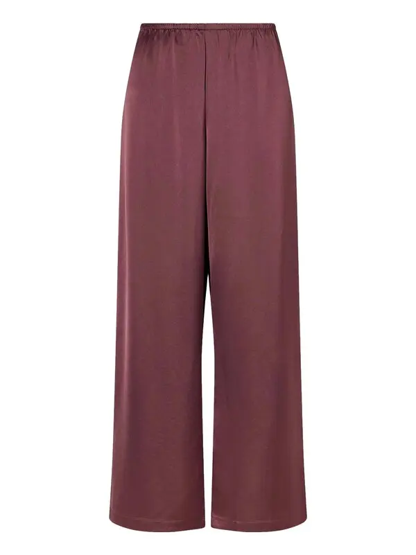 LESET Barb Satin Wide-leg Pants - Burgundy