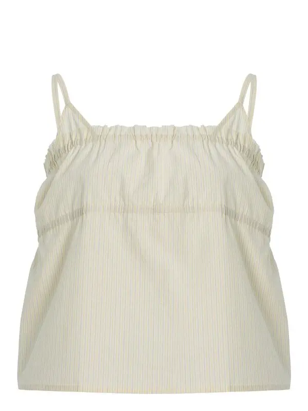 DEIJI STUDIOS Striped Cotton Poplin Cami Top - Yellow