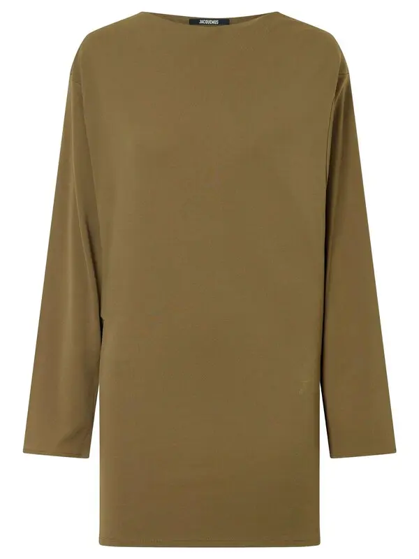 Jacquemus The Mistral Draped Jersey Mini Dress - Army Green