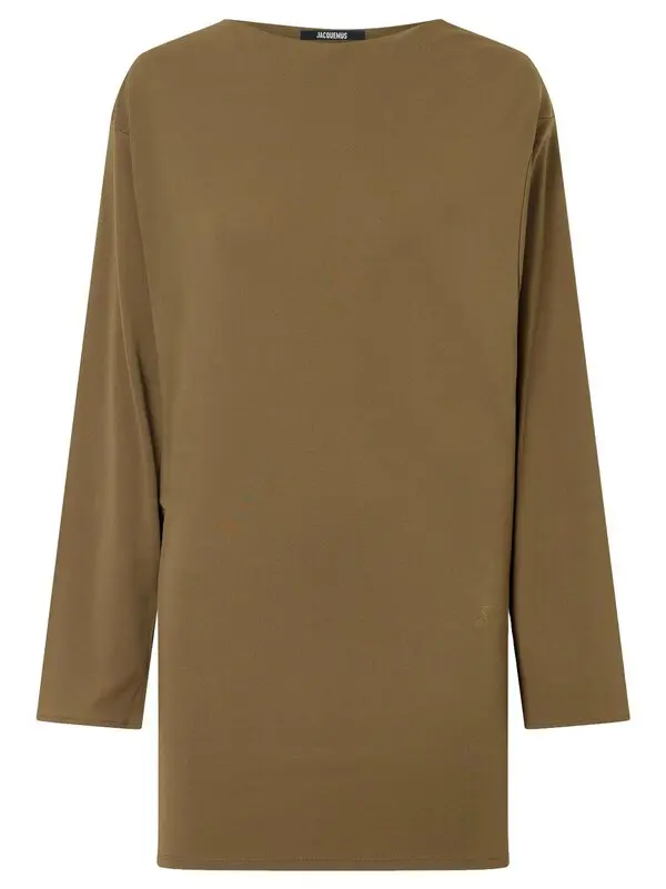 Jacquemus The Mistral Draped Jersey Mini Dress - Green
