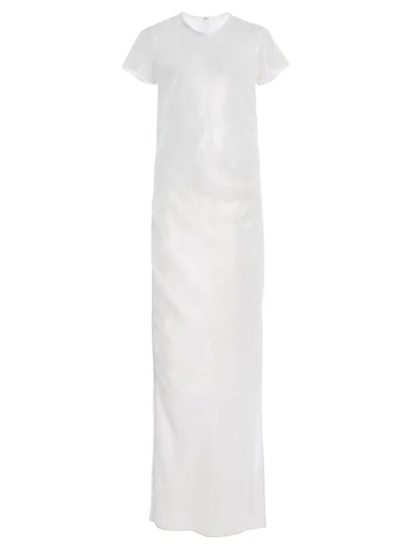 TEMILY Silk-georgette Maxi T-shirt Dress - Silver