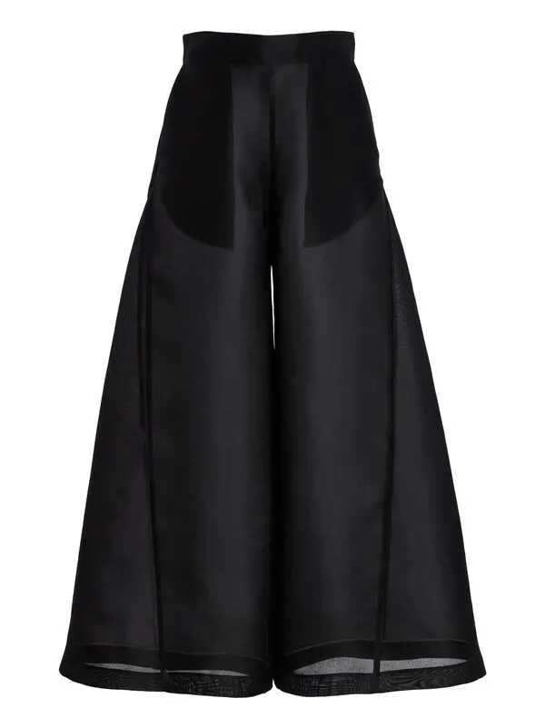 TEMILY Isoceles Silk-gazar Trousers - Black