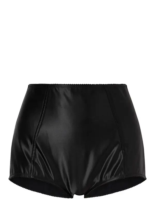 Dolce & Gabbana Satin High-waisted Shorts - Black