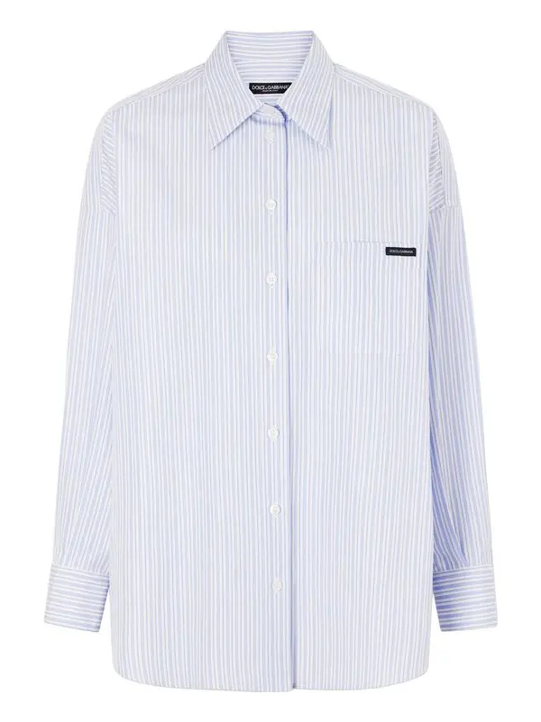 Dolce & Gabbana Striped Cotton-poplin Shirt - Blue