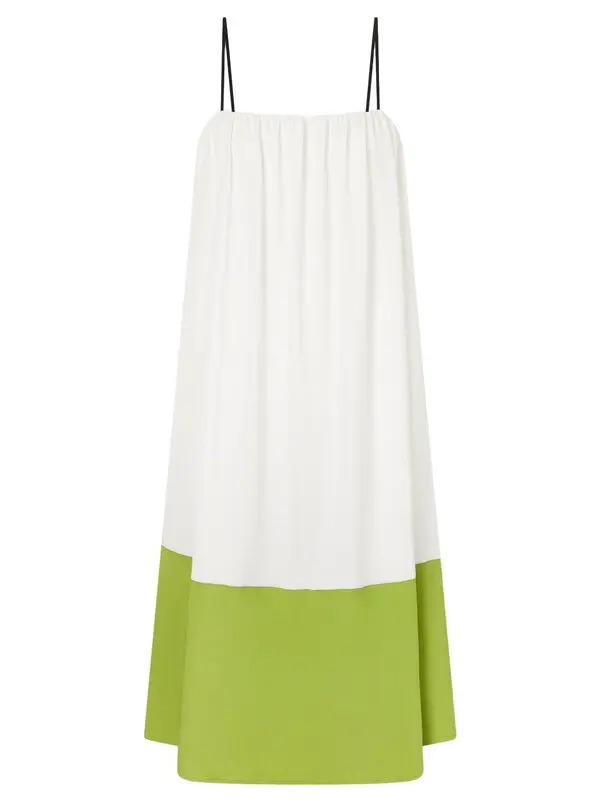 Proenza Schouler White Label Saria Two-tone Crepe-jersey Midi Dress - White