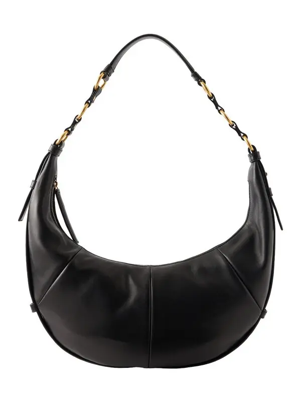 Saint Laurent Saharienne Leather Shoulder Bag - Black