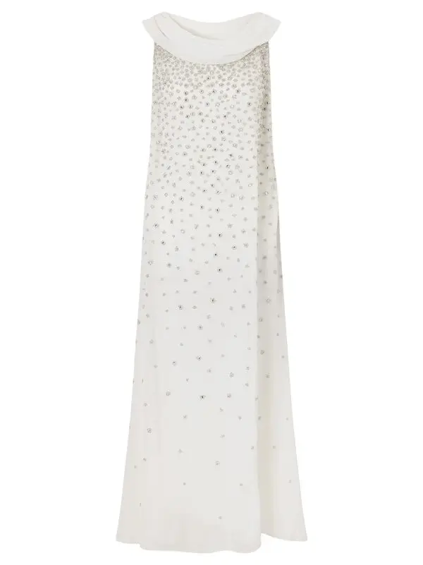 CLIO PEPPIATT Kaia Crystal-embellished Gown - White