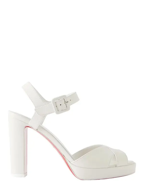 CHRISTIAN LOUBOUTIN Cora 10 Leather Sandals - White