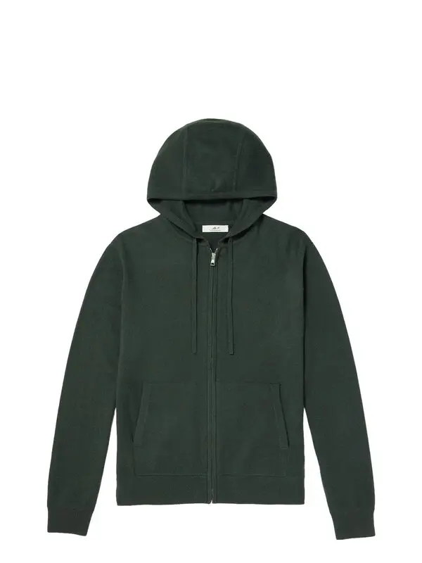 Mr P. Wool And Cashmere-blend Zip-up Hoodie - Green