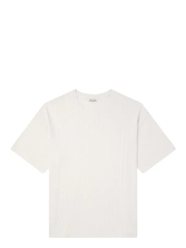 A KIND OF GUISE Thuy Pointelle-knit Cotton And Linen-blend T-shirt - Neutrals