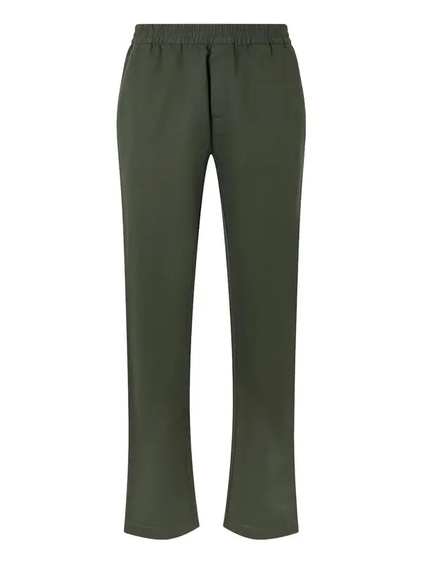 Sunspel Tapered Cotton And Linen-blend Trousers - Green