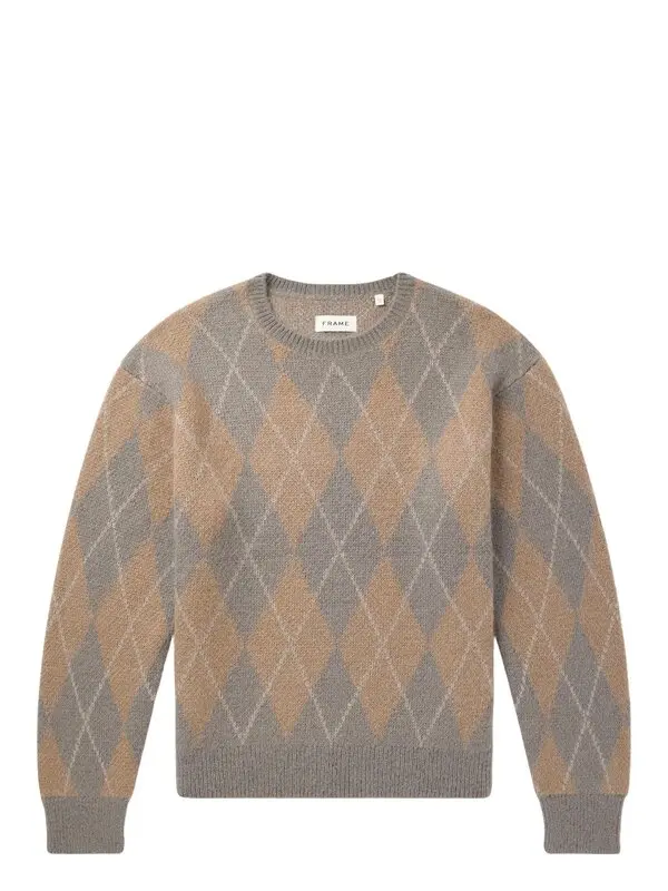 FRAME Argyle Knitted Sweater - Brown