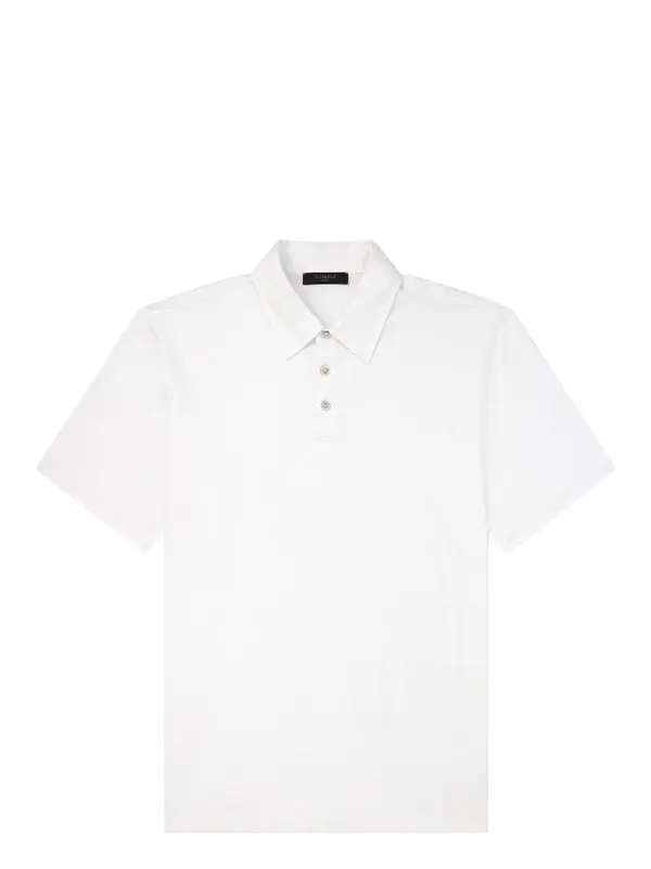 SLOWEAR Cotton And Silk-blend Jersey Polo Shirt - White