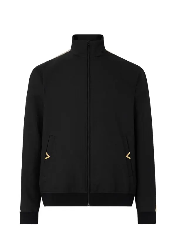 Valentino Garavani Logo-appliqued Drill Zip-up Sweatshirt - Black
