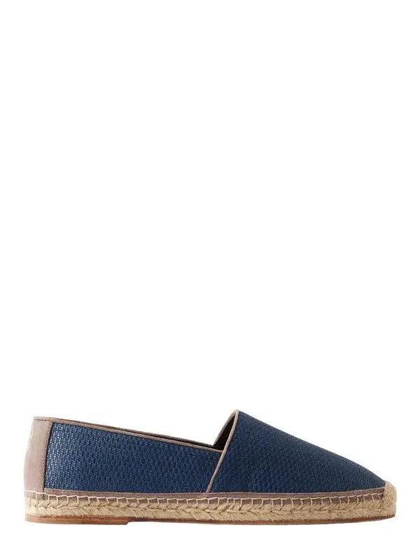 Brunello Cucinelli Suede-trimmed Raffia Espadrilles - Blue