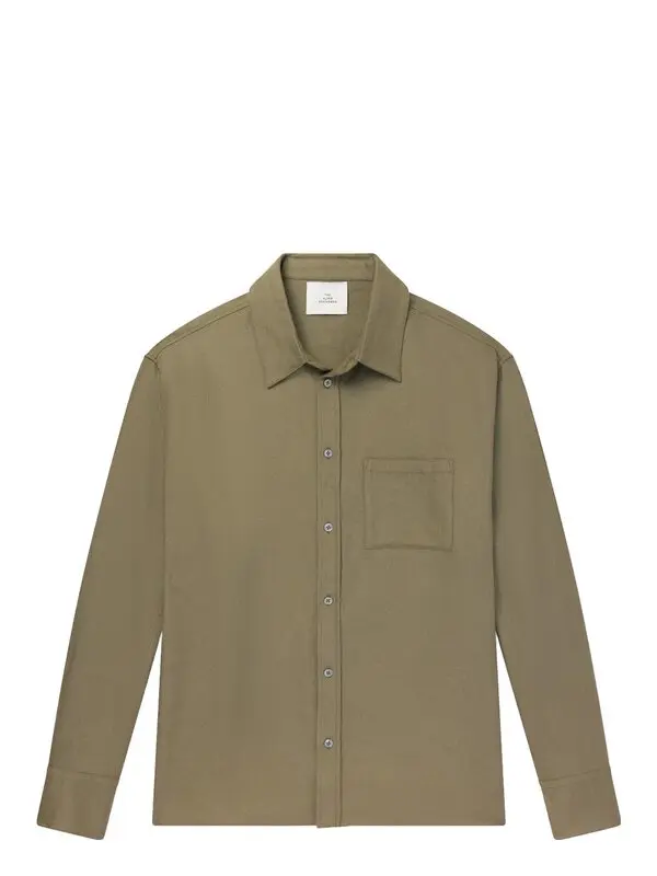 THE ELDER STATESMAN Cashmina Wool And Cashmere-blend Shirt - Green
