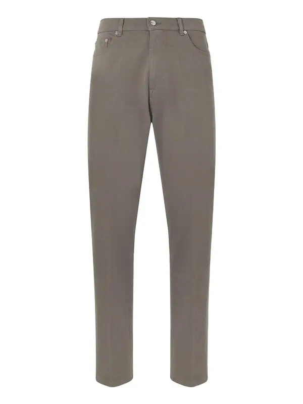 Dunhill Tapered Cotton-blend Twill Trousers - Army Green