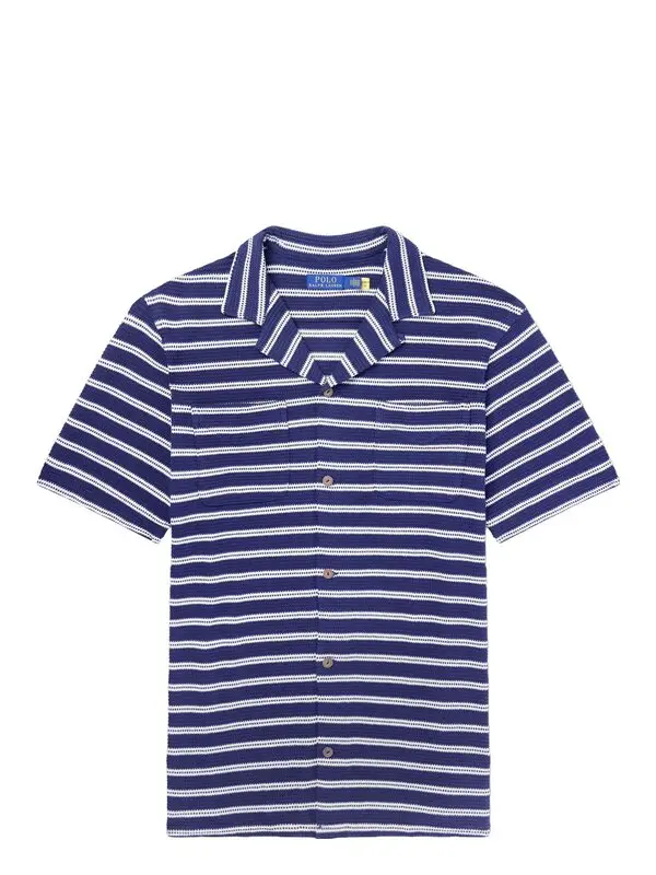 Polo Ralph Lauren Striped Cotton-blend Shirt - Blue