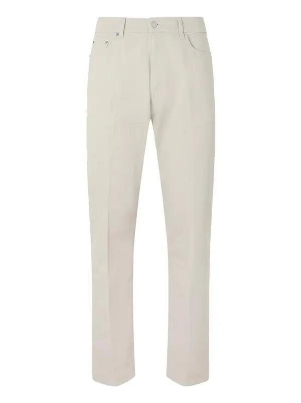 Dunhill Tapered Cotton-blend Twill Trousers - Neutrals