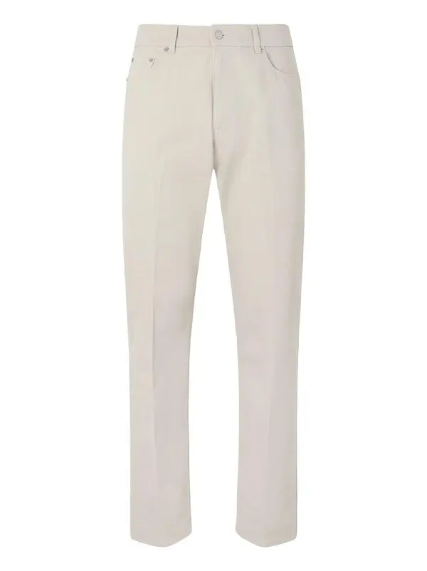 Dunhill Tapered Cotton-blend Twill Trousers - Off-white