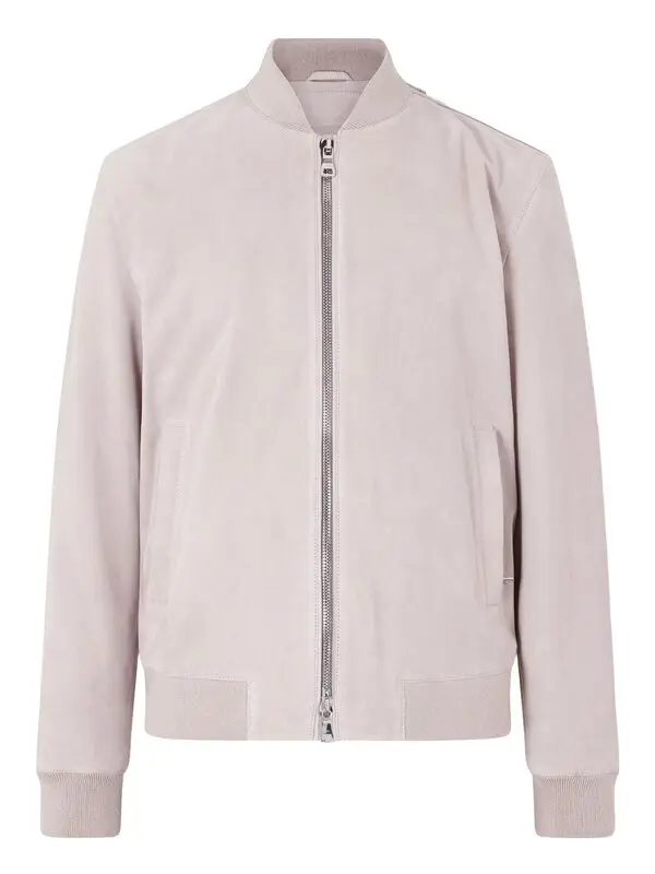 Mr P. Suede Bomber Jacket - Neutrals