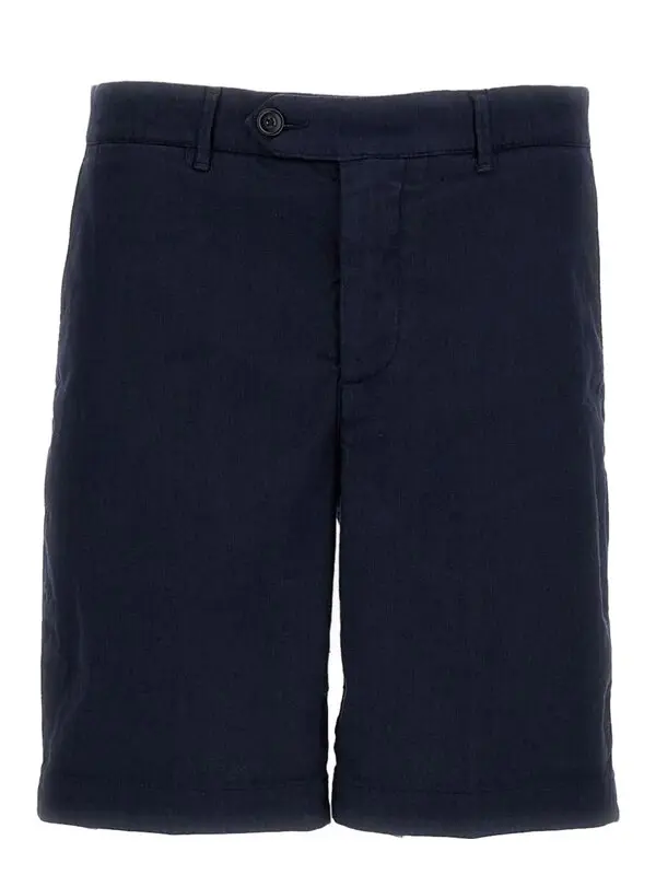 TELA GENOVA Damask Chino Bermuda Shorts - Blue
