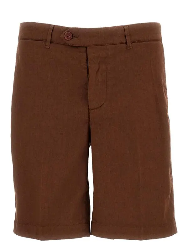 TELA GENOVA Damask Chino Bermuda - Brown