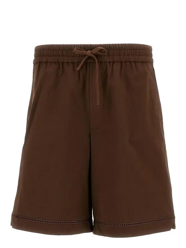 Drole De Monsieur Elastique Jour Echelle Stretch Shorts - Brown