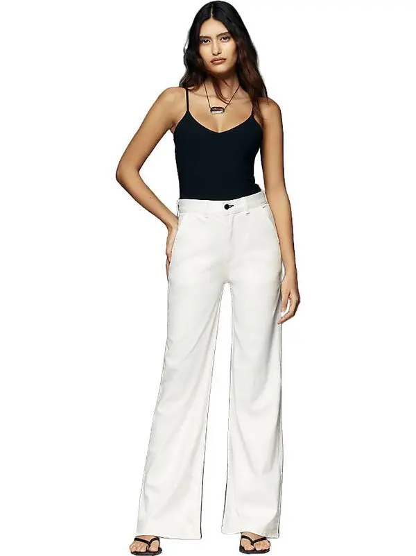 ASKK NY Brighton Trouser High-rise Wide-leg Jeans - Ivory