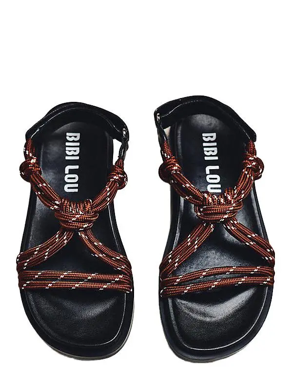 BIBI LOU Rope Slingback Sandals - Brown