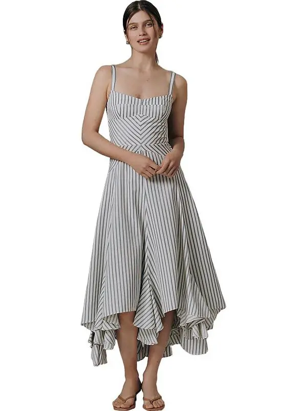 Amanda Uprichard Monterey Midi Dress - Blue Stripe