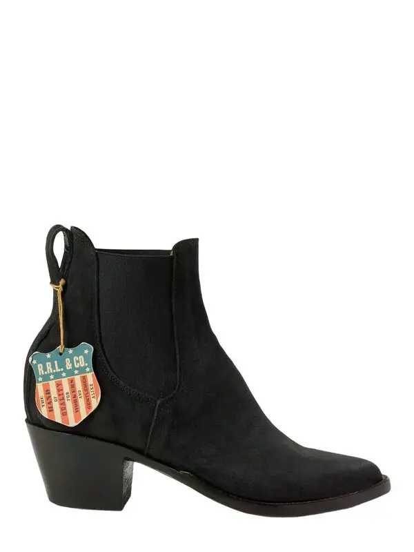 Ralph Lauren 50mm Almond-toe Leather Boots - Black