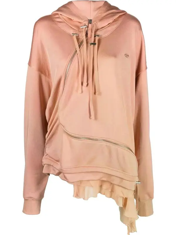 DIESEL® F-banazip Asymmetric Hoodie - Neutrals