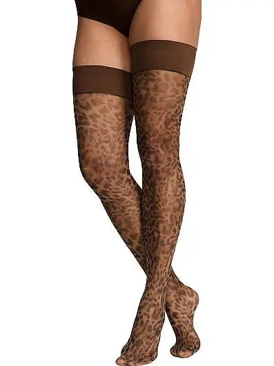 Victoria's Secret Leopard Thigh High Stockings - Print