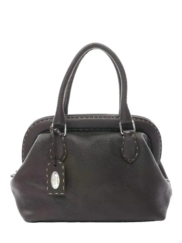 Fendi Selleria Leather Tote Bag - Brown
