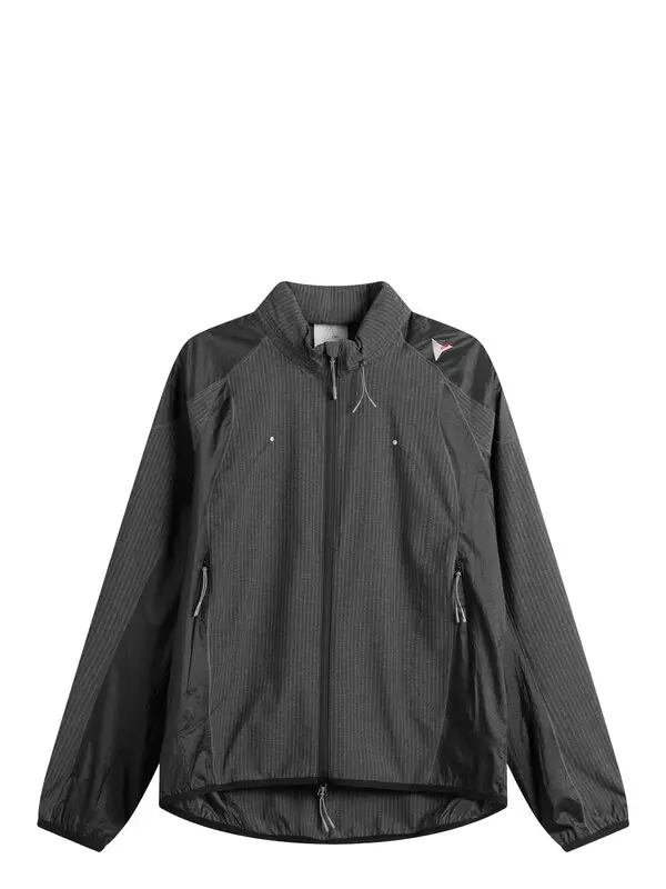 ROA Pinstriped Hooded Wind Jacket - Black
