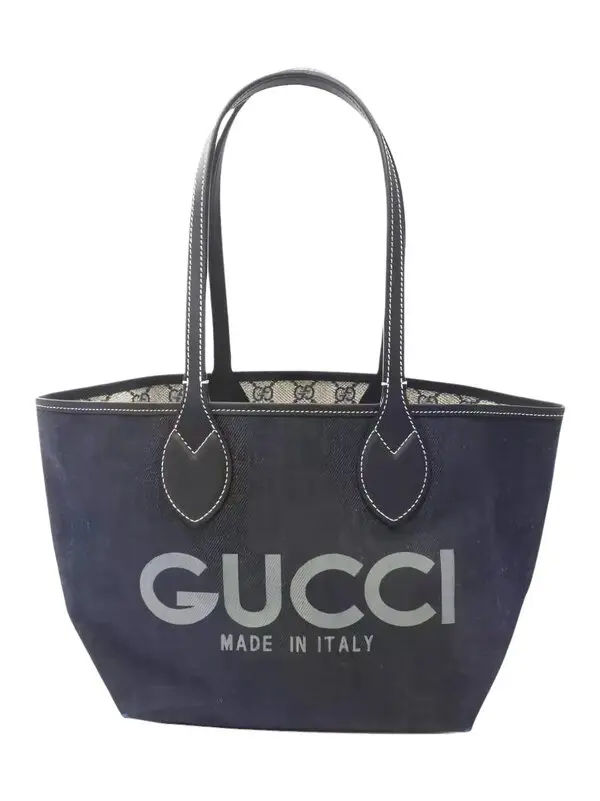 Gucci 2010s Small Tortissima Tote Bag - Blue