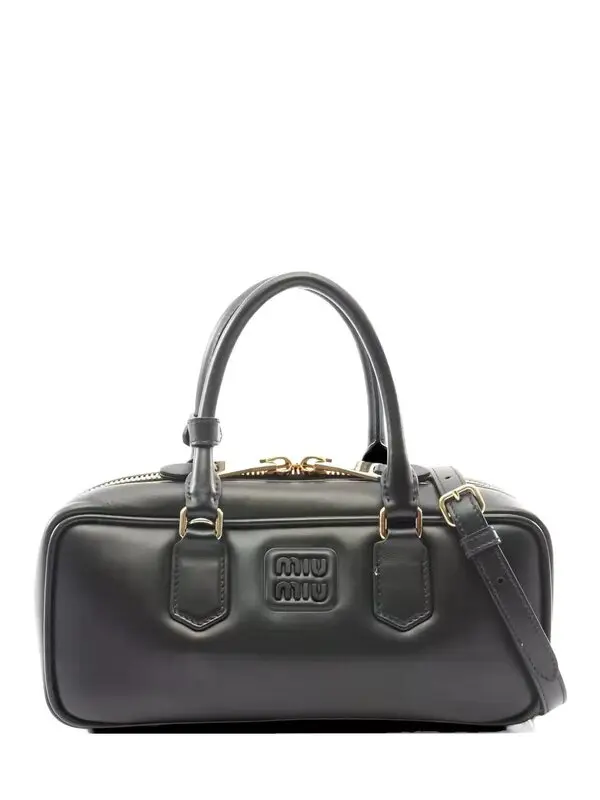 Miu Miu Arcadie Leather Tote Bag - Black