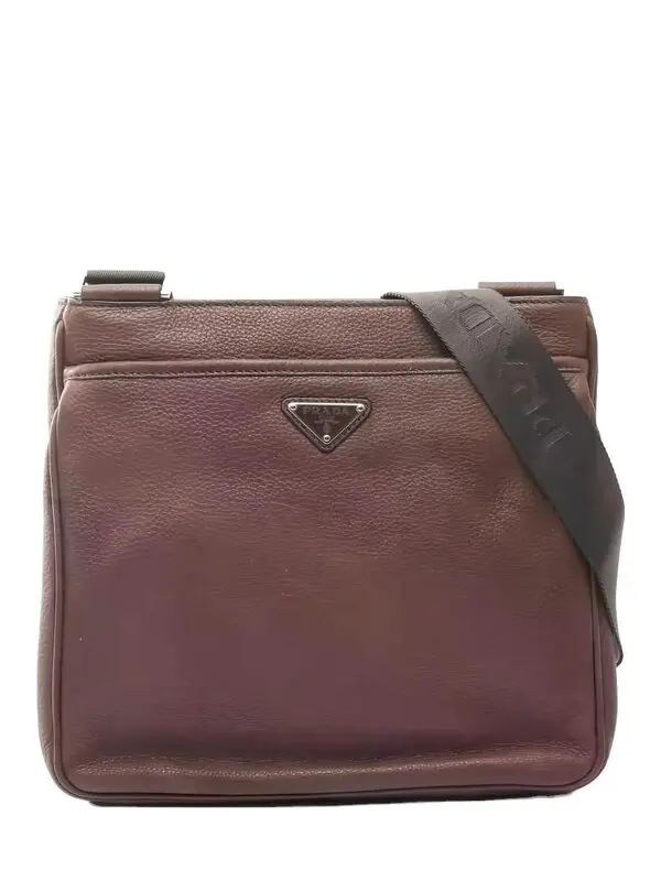 Prada Vittelo City Leather Shoulder Bag - Brown