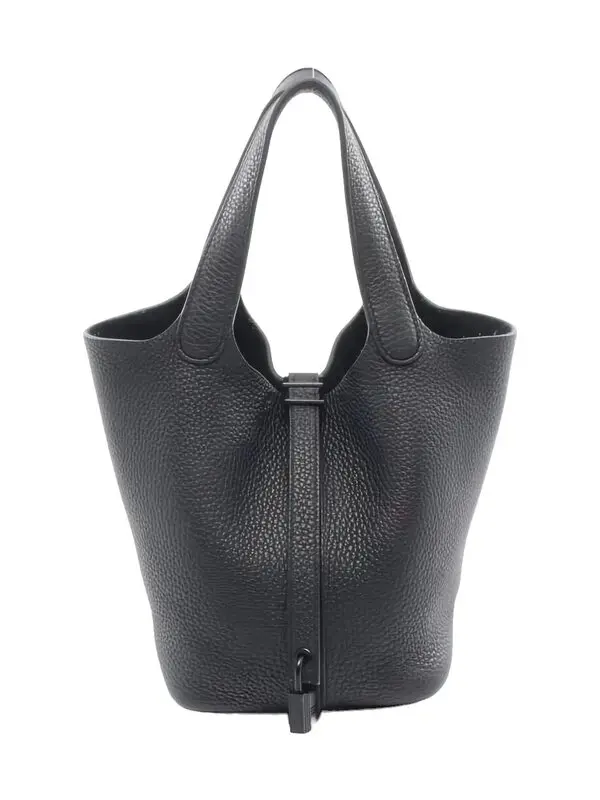 Hermès 2021 Picotin Lock Clemence Tote Bag - Black
