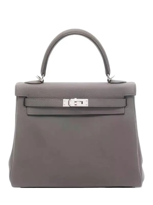 Hermès 2021 25 Kelly Leather Tote Bag - Grey