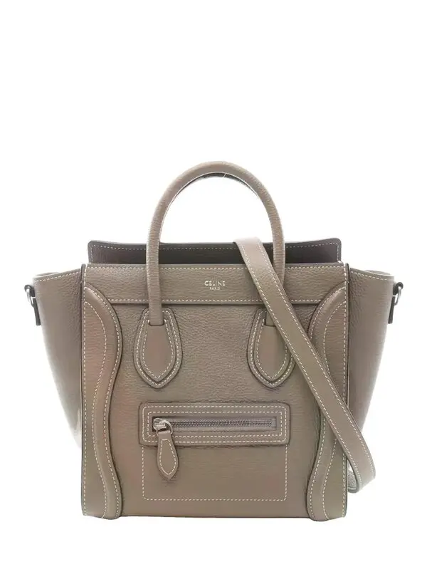 Celine 2010s Nano Leather Handbag - Brown