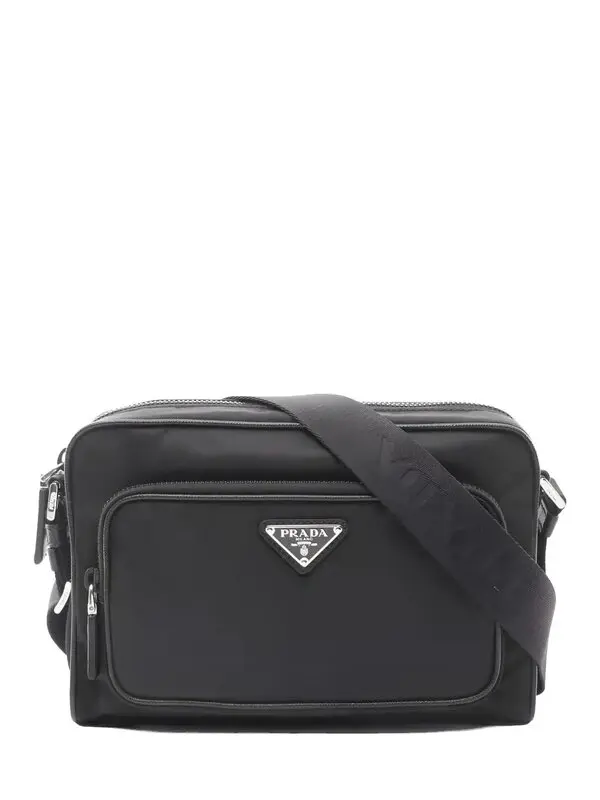 Prada Logo Detail Cross Body Bag - Black