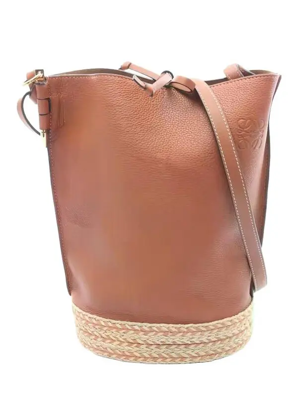 Loewe 2010s Anagram Gate Bucket Bag - Brown