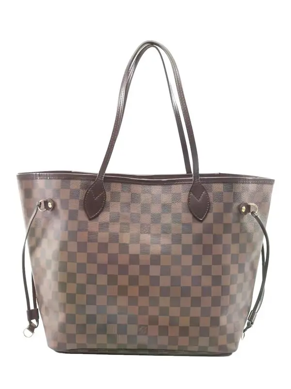 LOUIS VUITTON 2008 Neverfull Mm Checked Shoulder Bag - Brown
