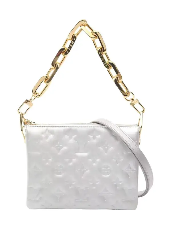 LOUIS VUITTON 2000s Monogram-embossed Shoulder Bag - Silver