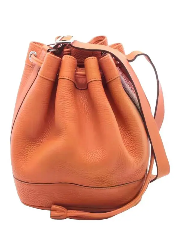 Hermès 2008 Pm Market Leather Bucket Bag - Orange