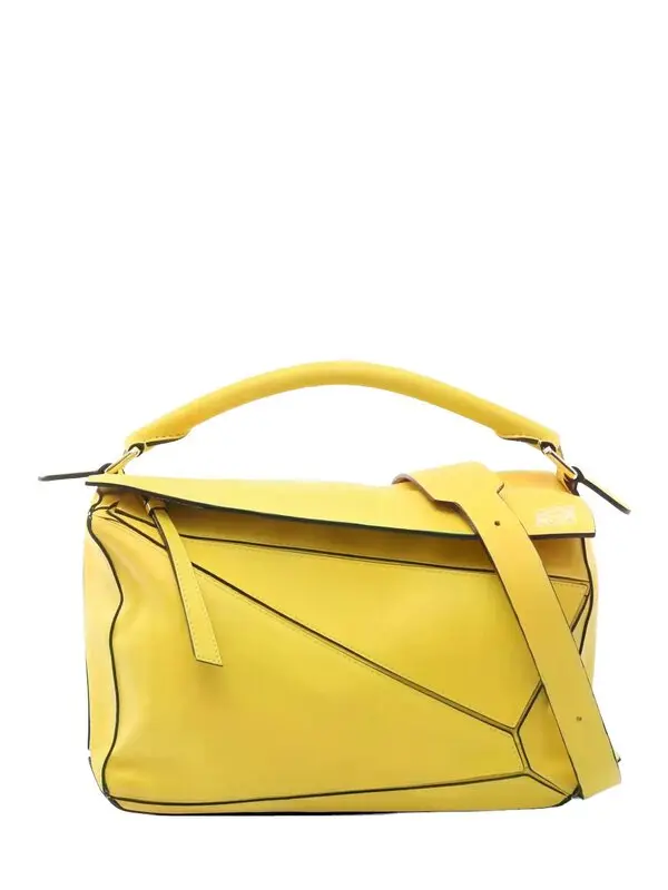 Loewe Puzzle Leather Medium Tote Bag - Yellow
