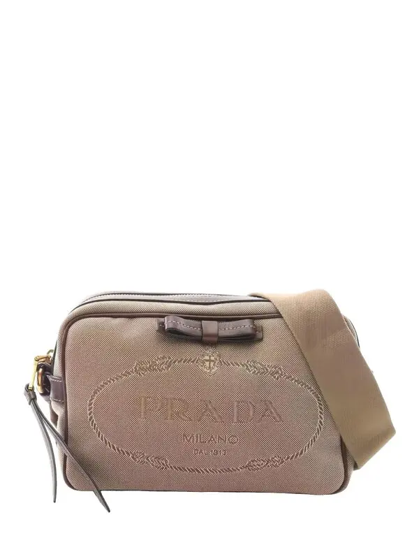 Prada 2010s Logo-jacquard Shoulder Bag - Neutrals