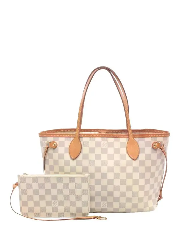 LOUIS VUITTON 2018 Neverfull Pm Check-pattern Tote Bag - Neutrals